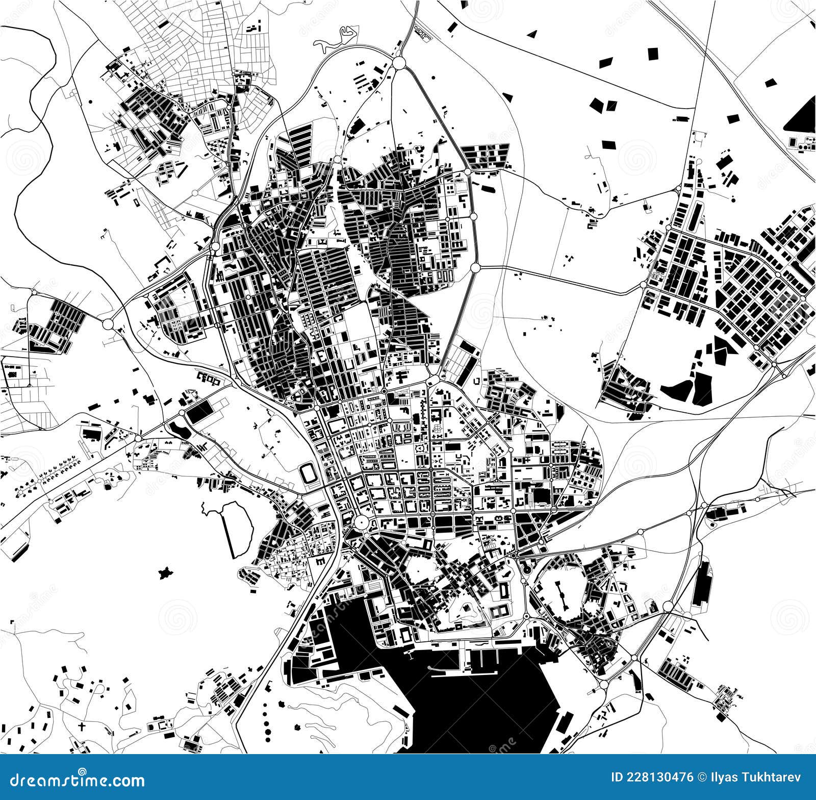 Cartagena Spain City Map In Retro Style In Golden Color. Outline Map ...