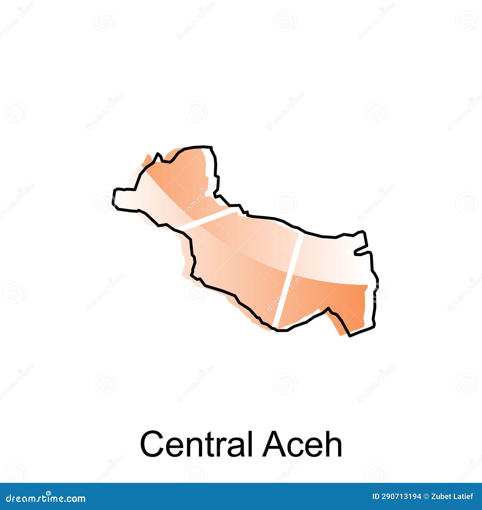 Map City of Central Aceh Vector Design Template, National Borders and ...