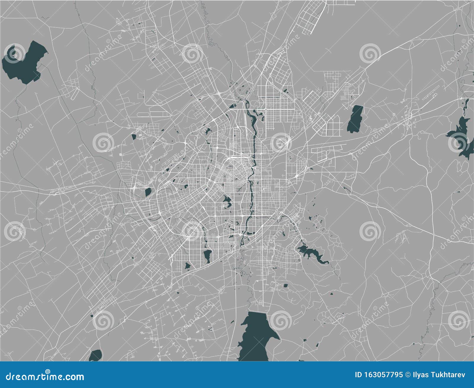 Map of the City of Changchun, China Stock Illustration - Illustration ...