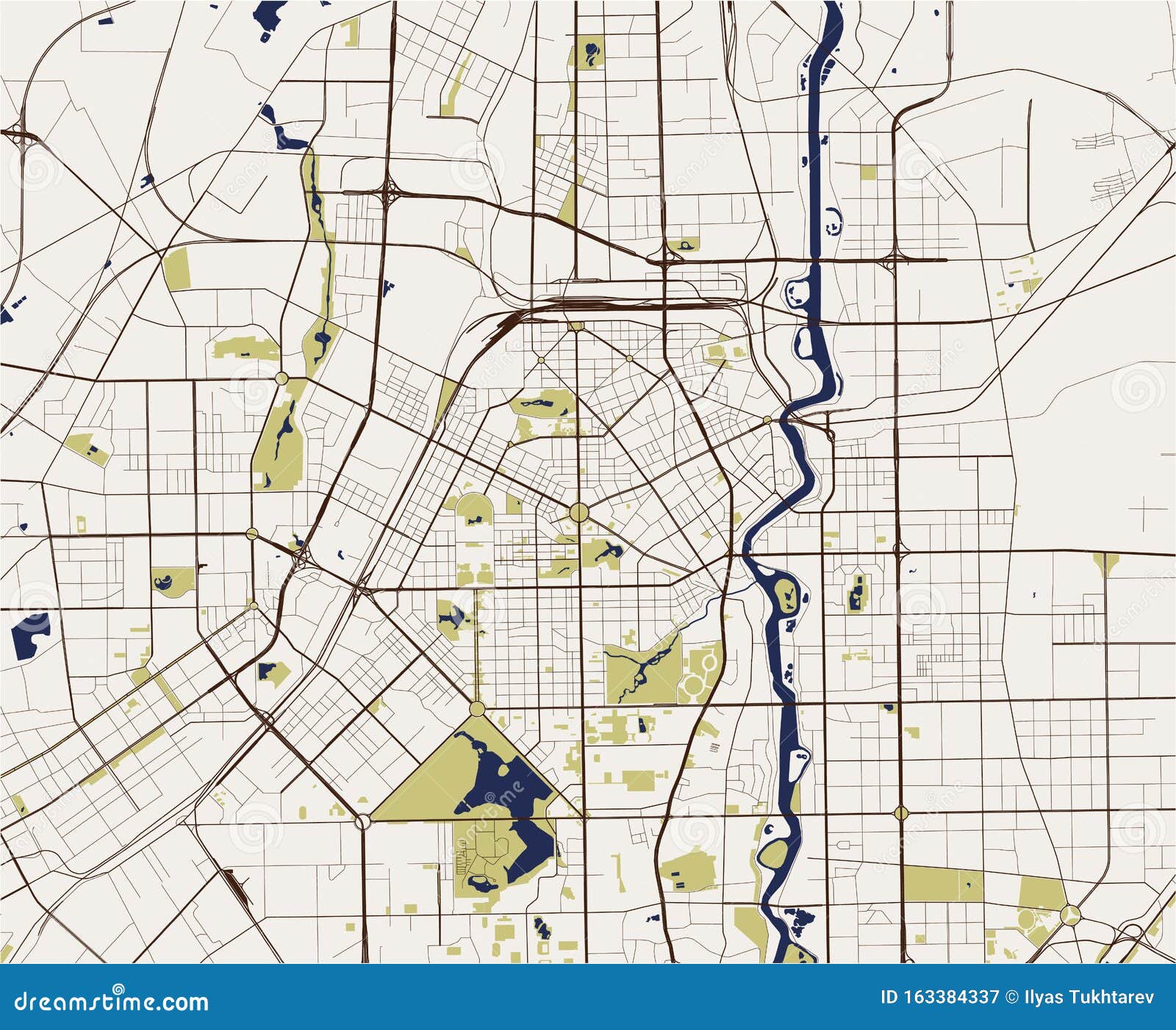 Changchun China City Map In Retro Style In Golden Color. Outline Map ...