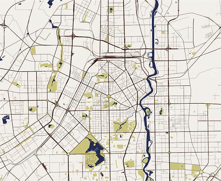 Map of the City of Changchun, China Stock Illustration - Illustration ...