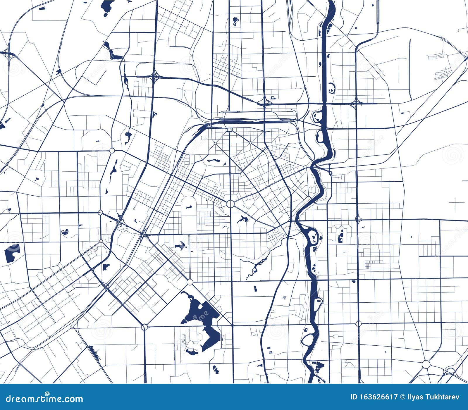 Changchun China City Map In Retro Style In Golden Color. Outline Map ...