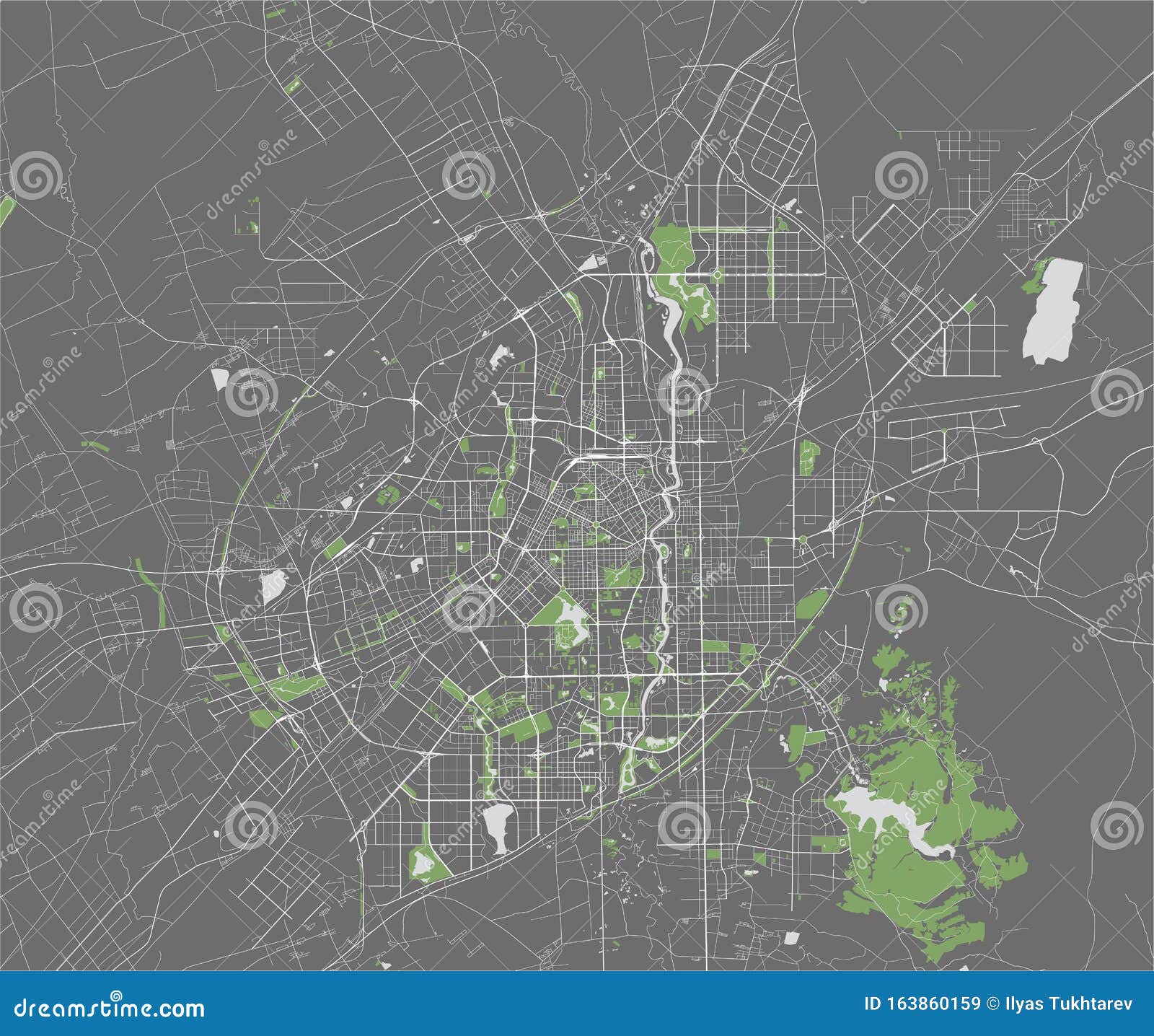 Map of the City of Changchun, China Stock Illustration - Illustration ...