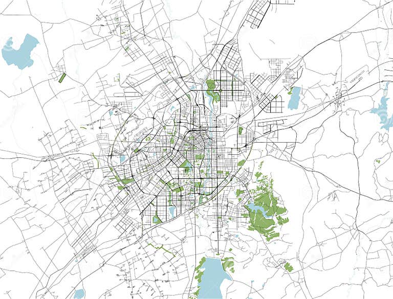 Map of the City of Changchun, China Stock Illustration - Illustration ...