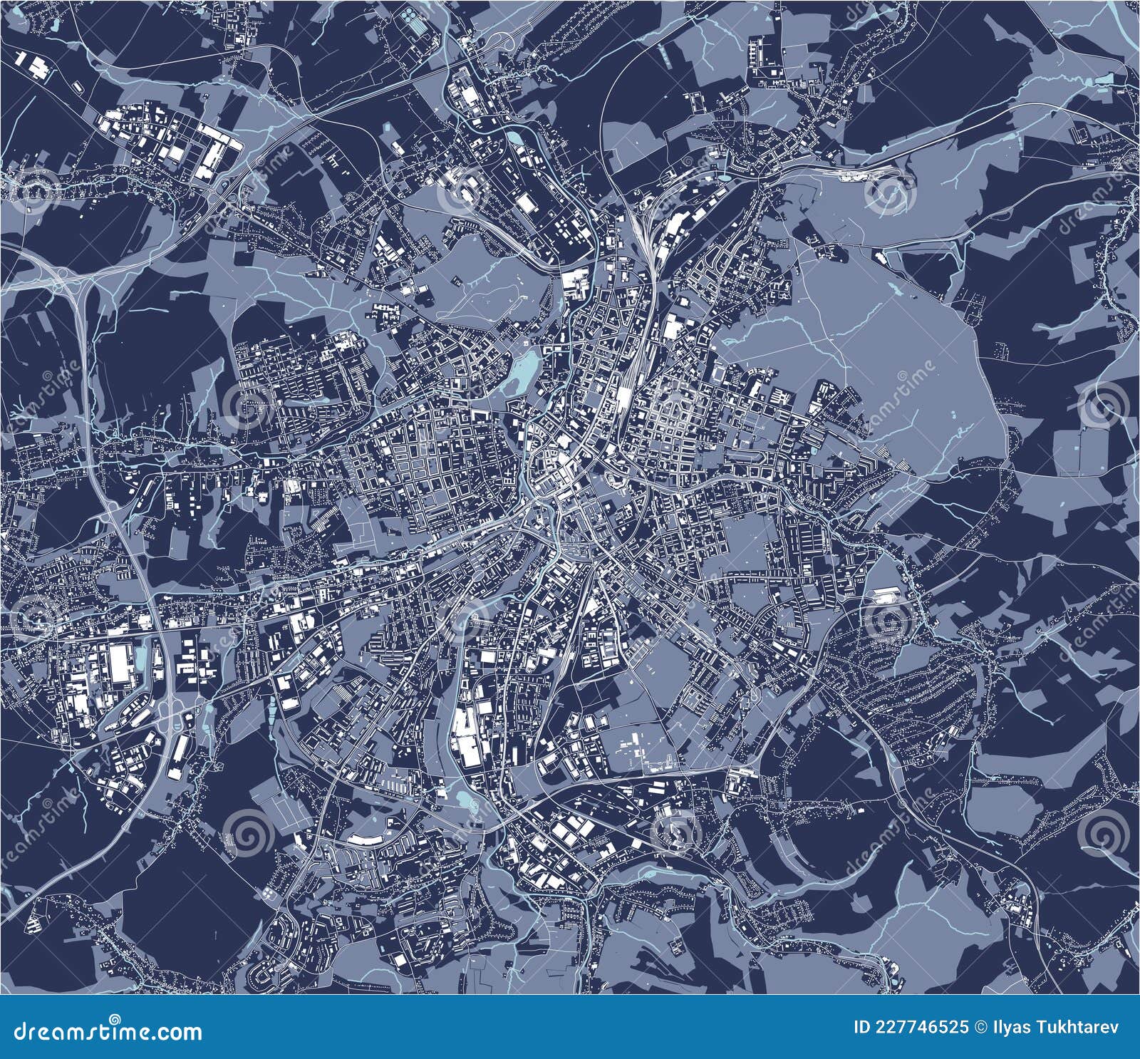 Map of the City of Chemnitz, Germany Stock Image - Image of road ...