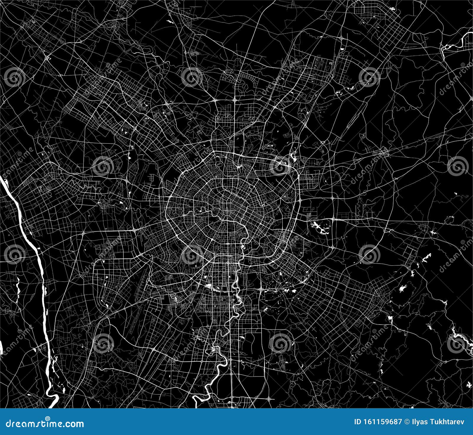 Map of the City of Chengdu, China Stock Vector - Illustration of land ...