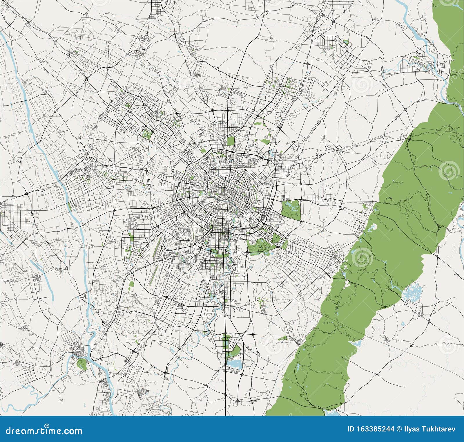 Map of the City of Chengdu, China Stock Illustration - Illustration of ...