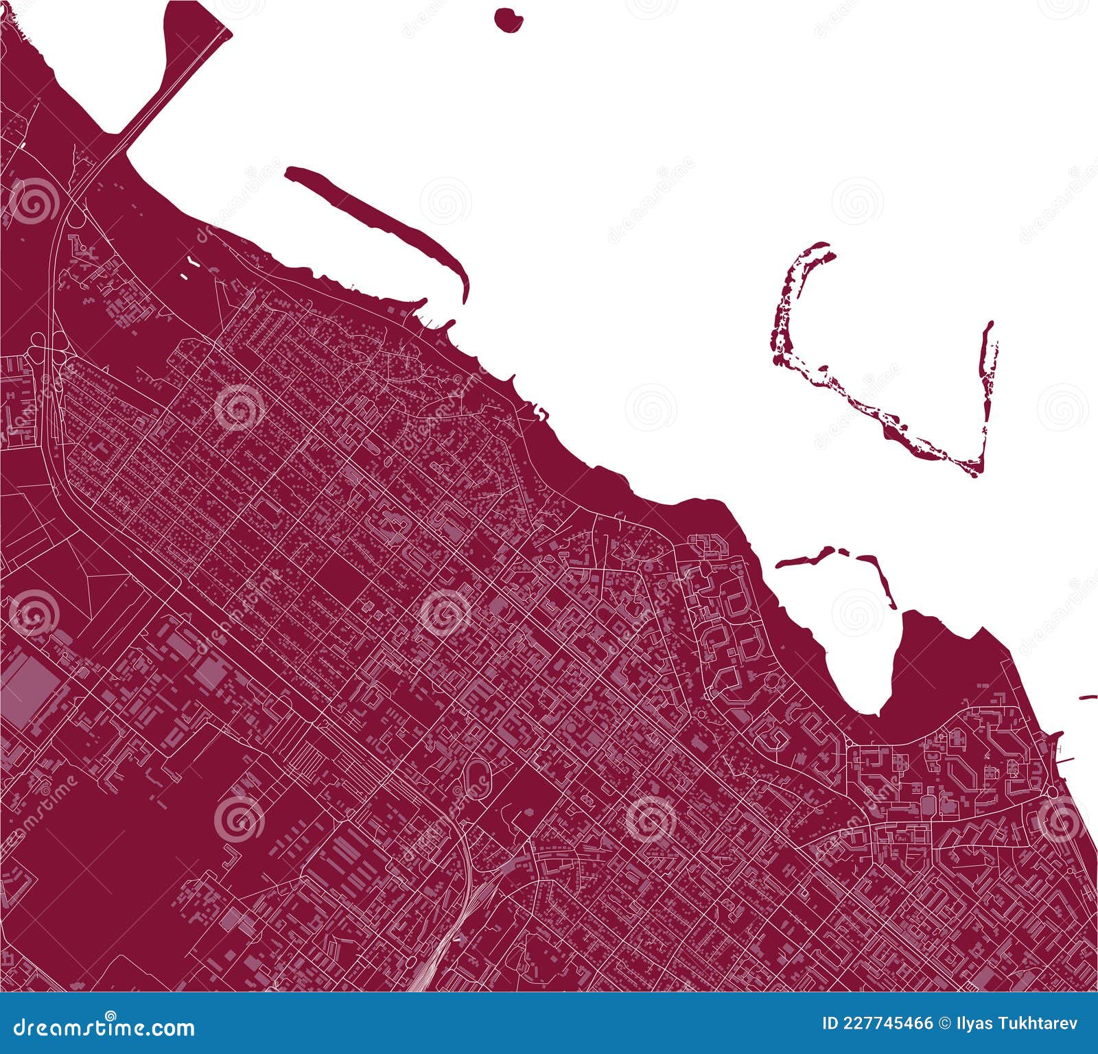 Map of the City of Cherkasy, Ukraine Stock Vector - Illustration of ...
