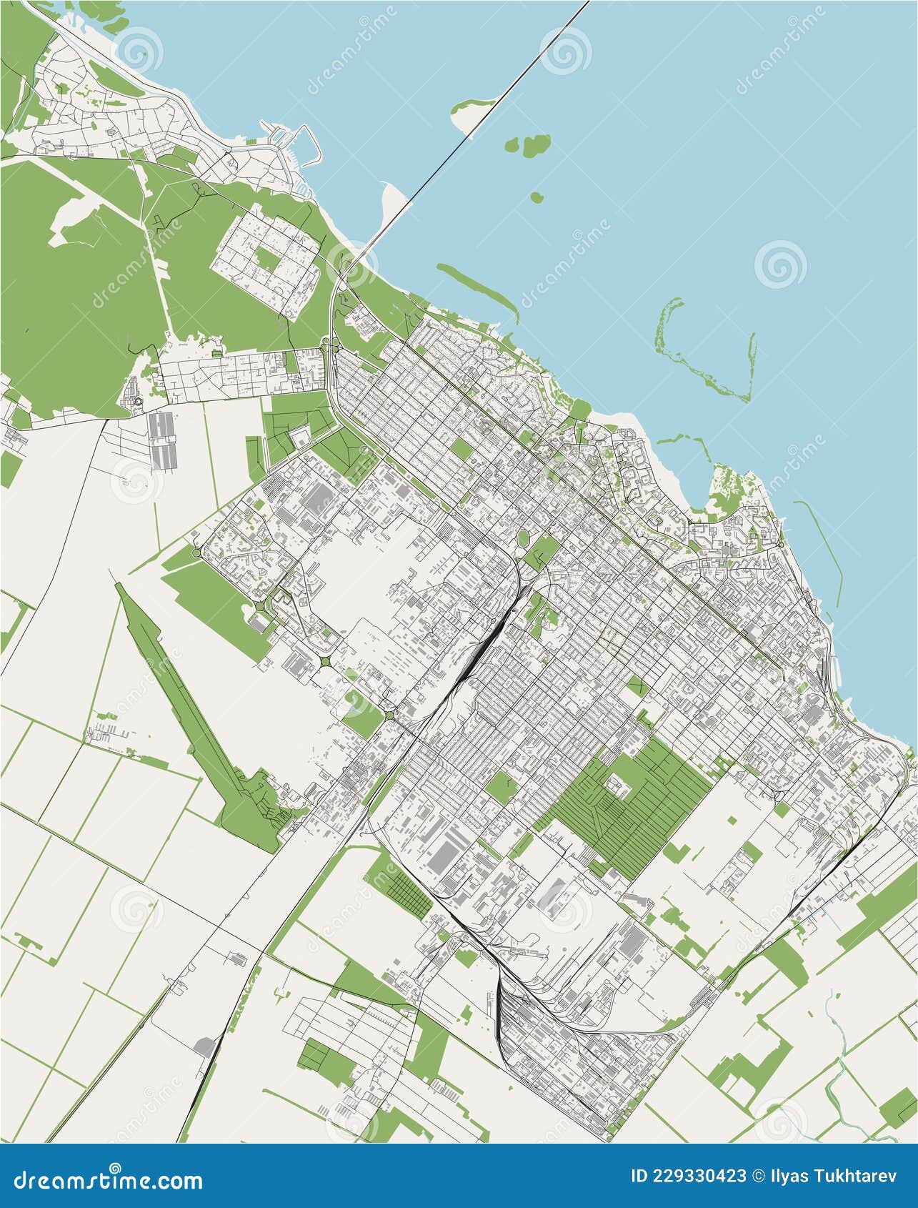 Map of the City of Cherkasy, Ukraine Stock Illustration - Illustration ...