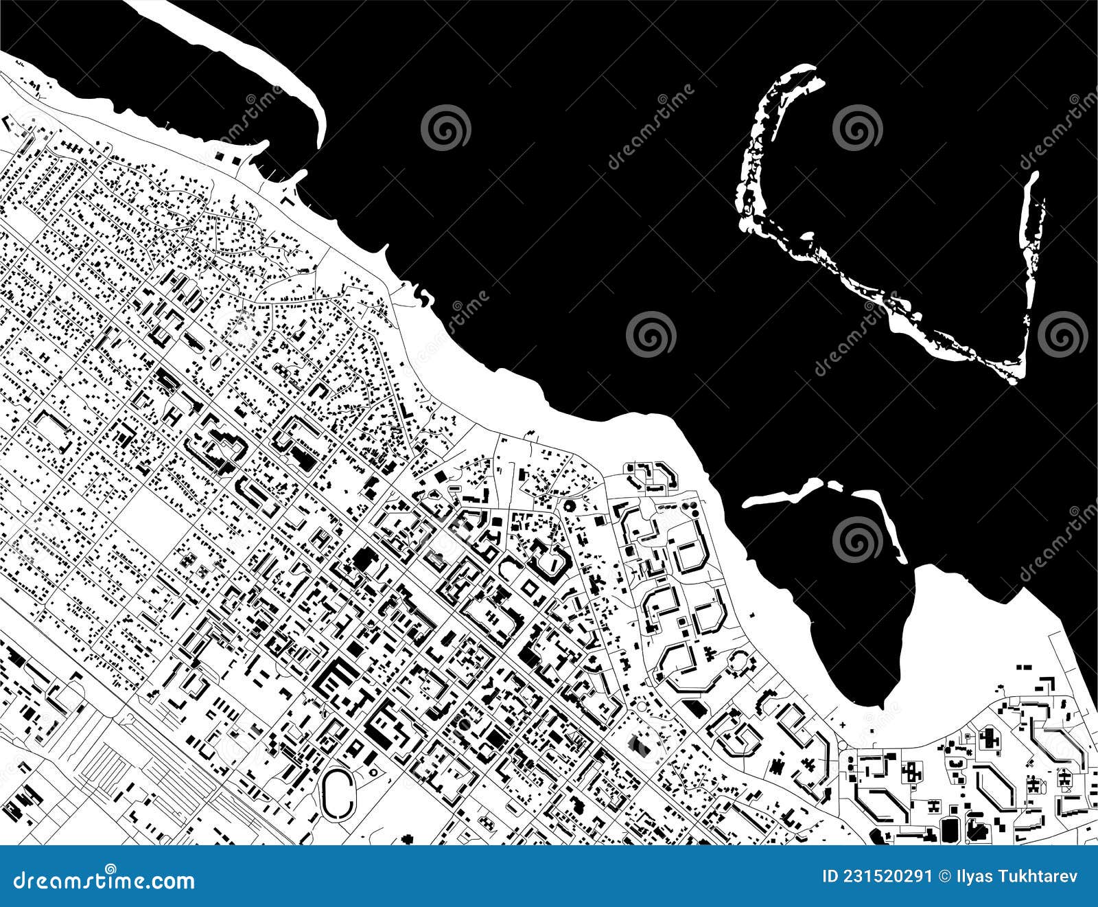 Map of the City of Cherkasy, Ukraine Stock Illustration - Illustration ...