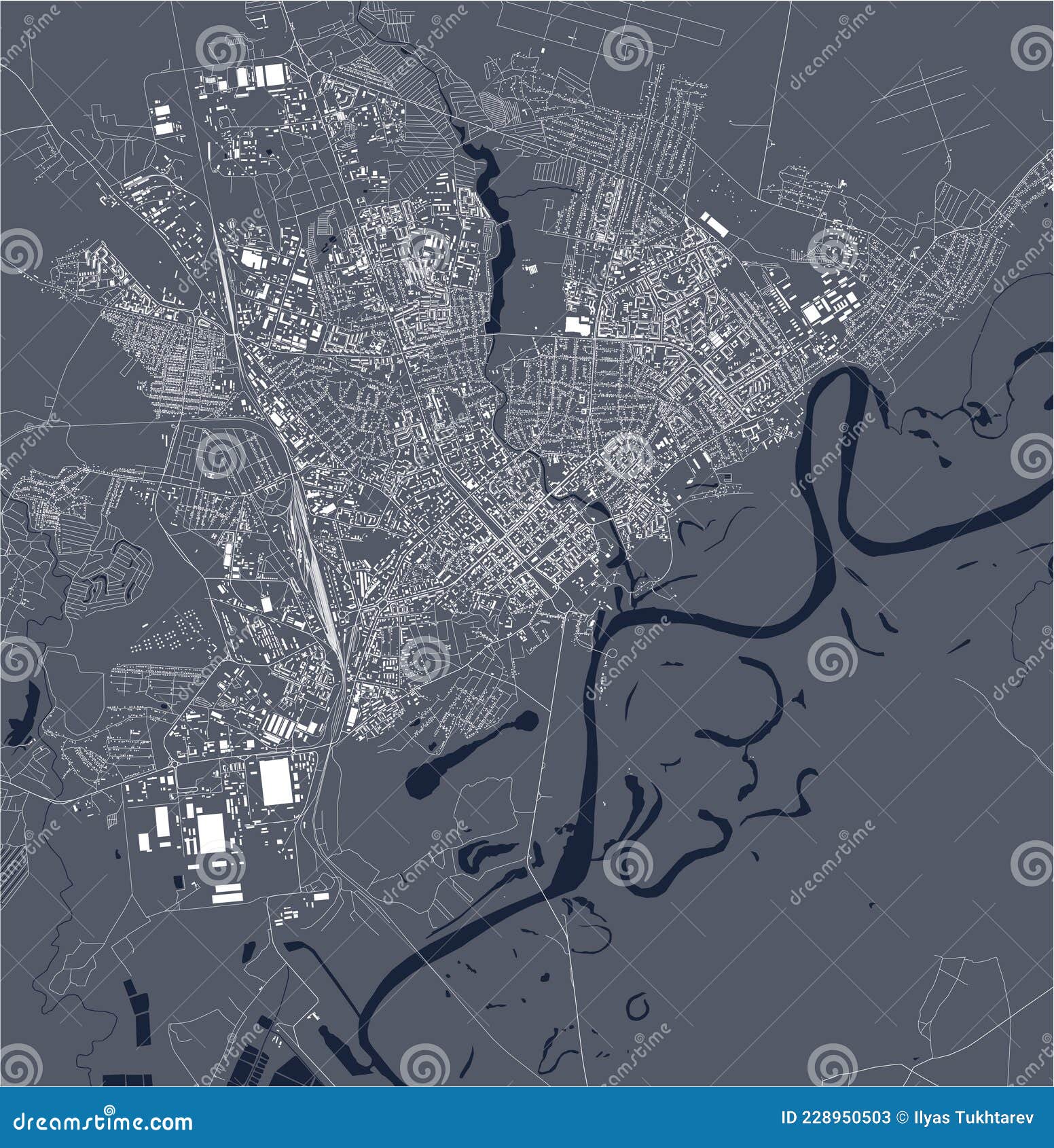 Map of the City of Chernihiv, Ukraine Stock Illustration - Illustration ...