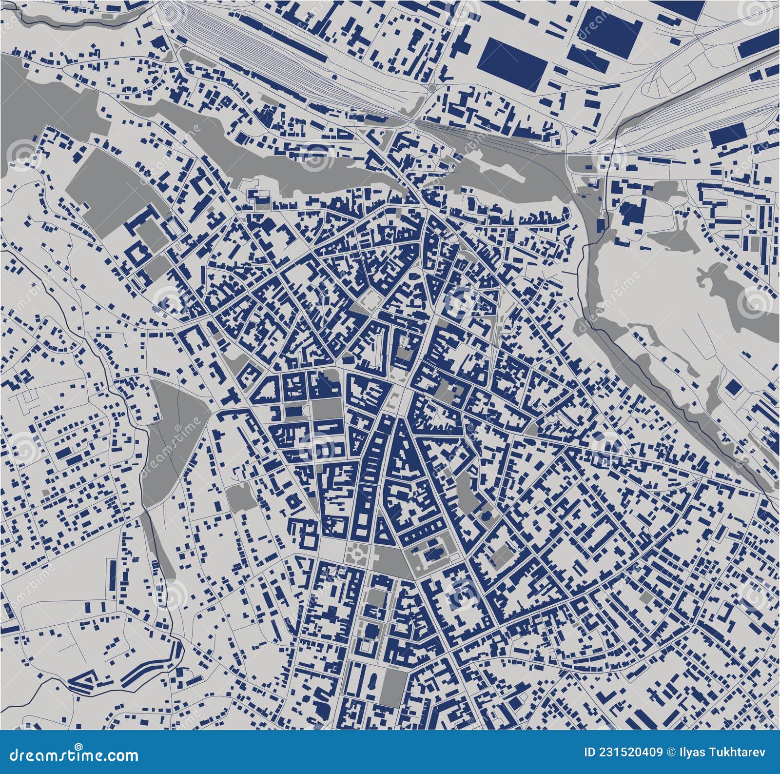 Map of the City of Chernivtsi, Ukraine Stock Illustration ...
