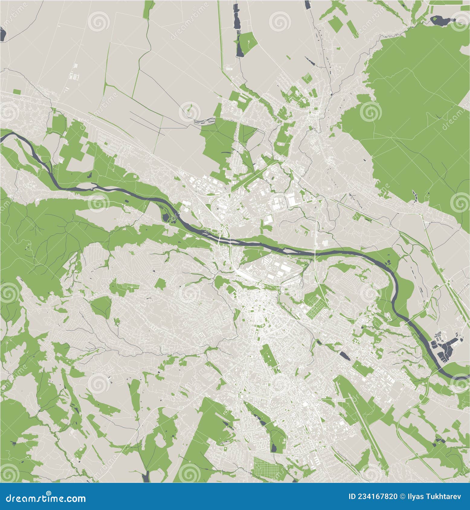 Map of the City of Chernivtsi, Ukraine Stock Vector - Illustration of ...