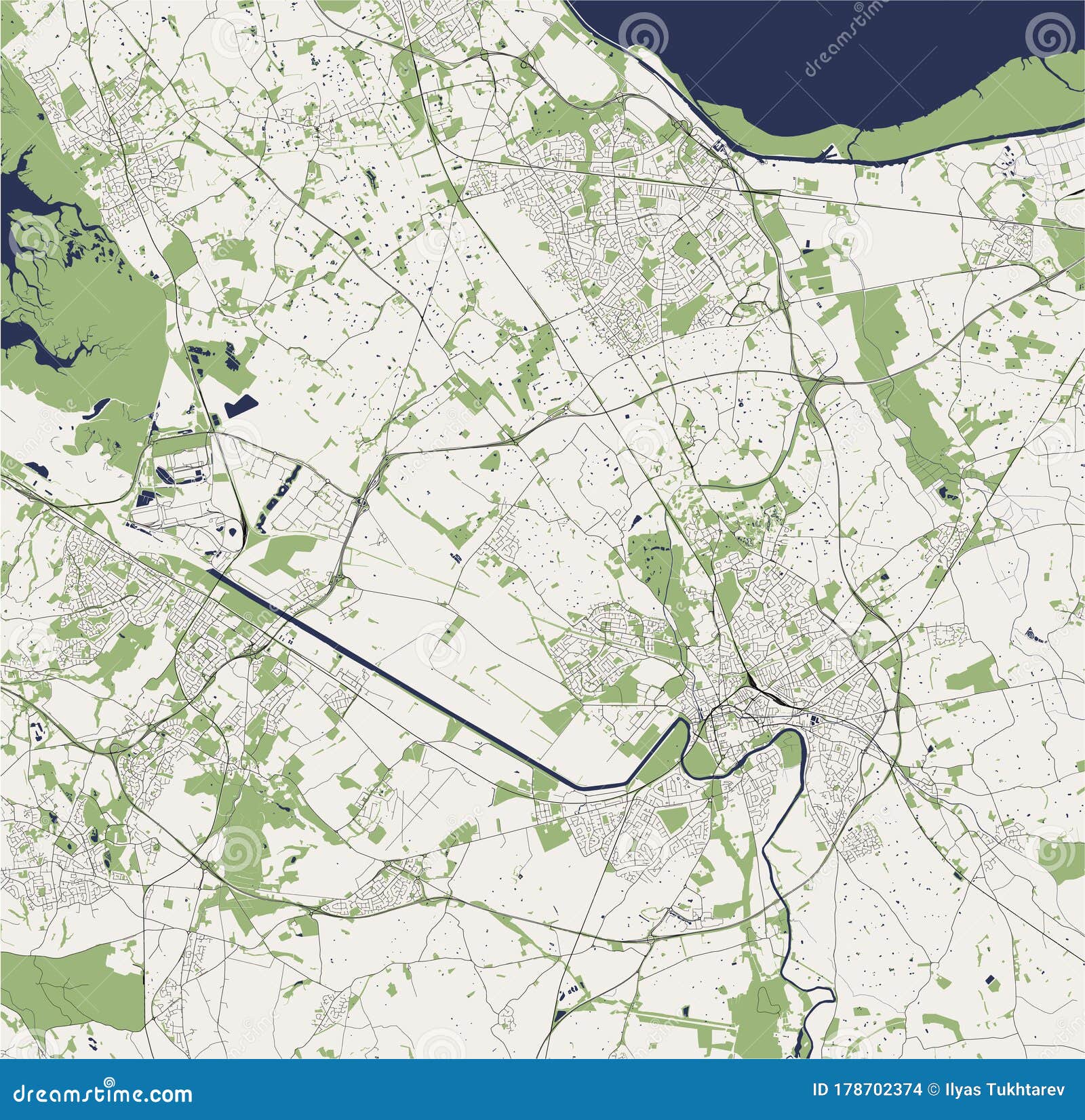 Map of the City of Chester, Cheshire, North West England, England, UK ...