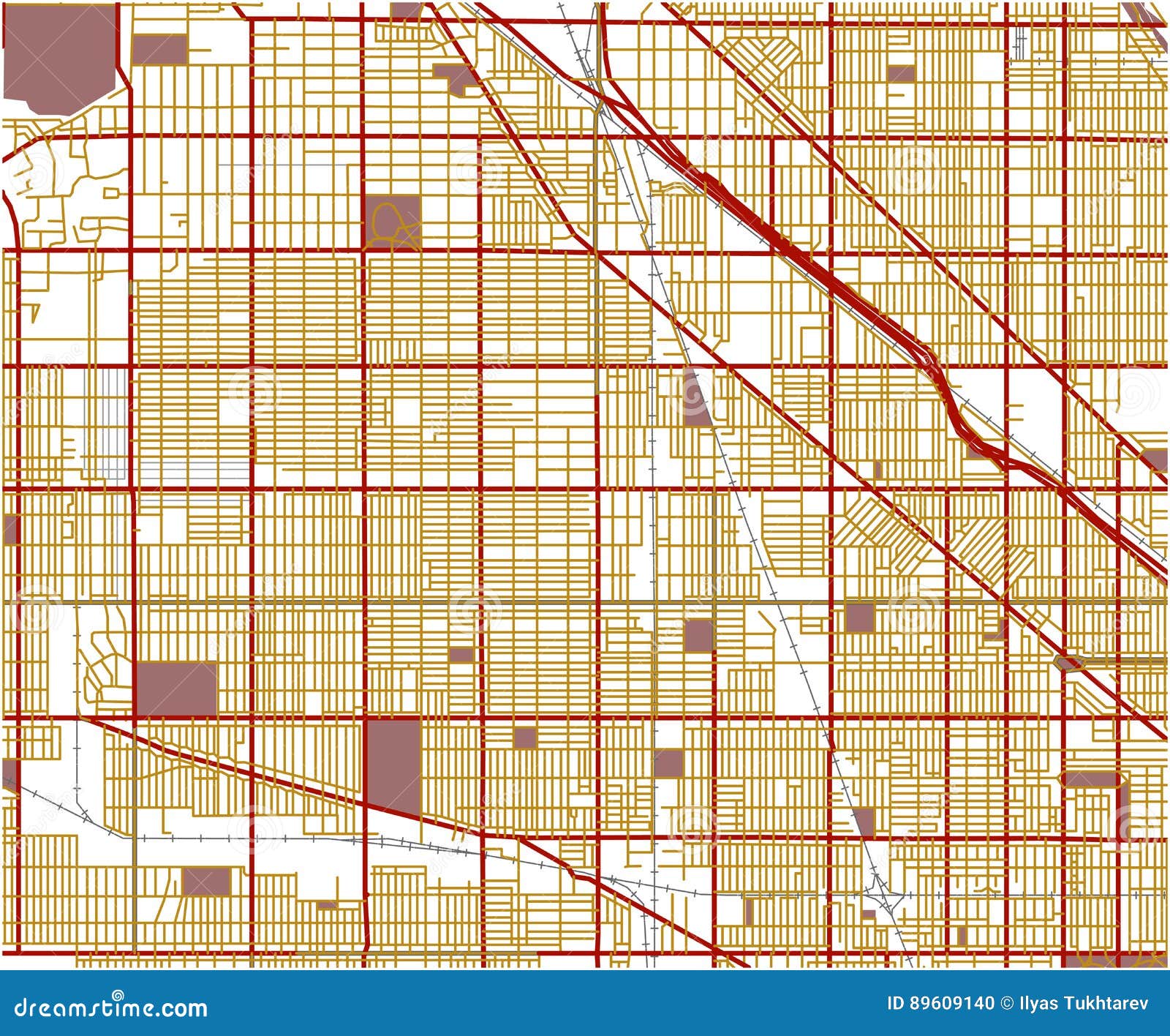 Map of the City of Chicago, USA Stock Vector - Illustration of city ...