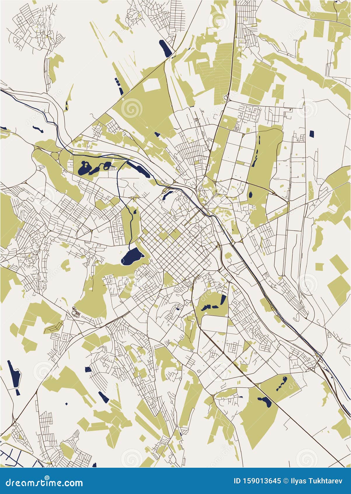 Map of the City of Chisinau, Moldova Stock Illustration - Illustration ...