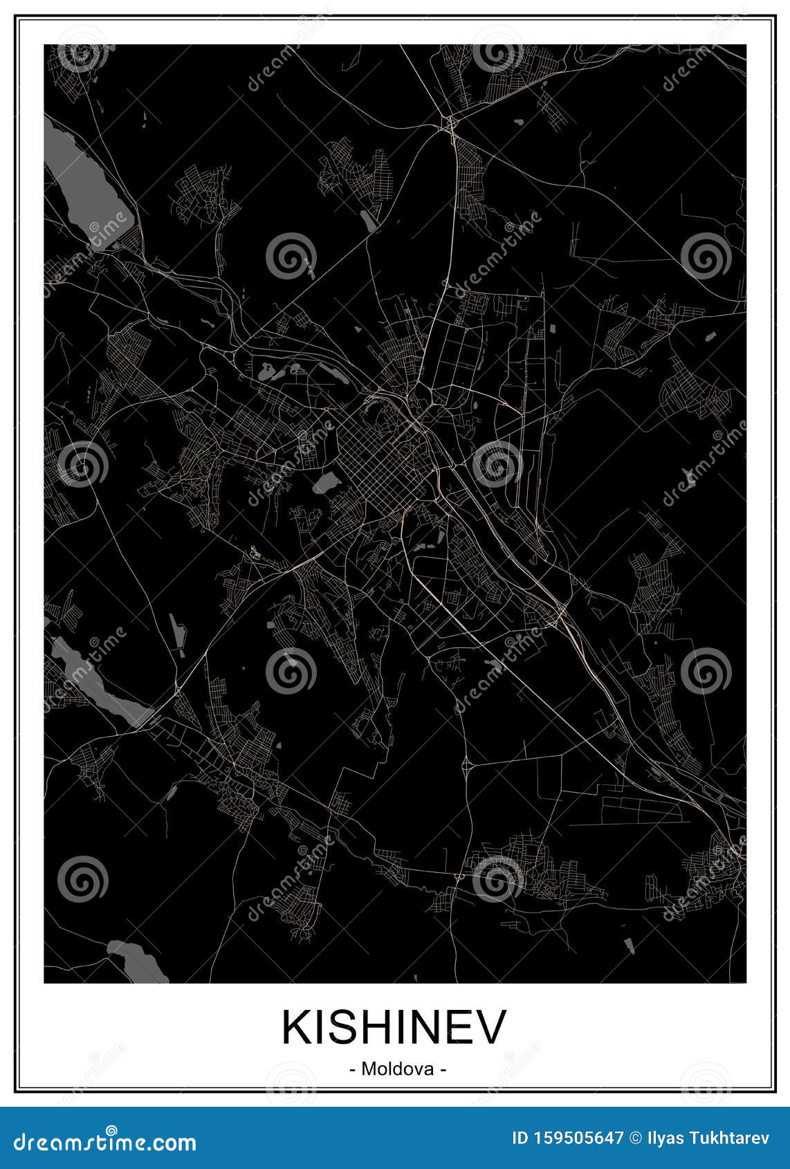 City Map Chisinau, Travel Vector Poster Design | CartoonDealer.com ...