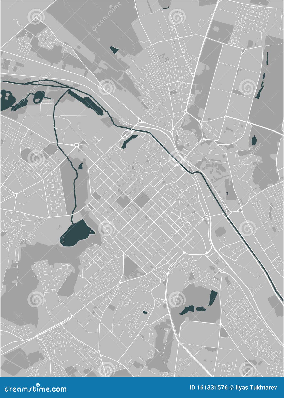 Map of the City of Chisinau, Moldova Stock Illustration - Illustration ...