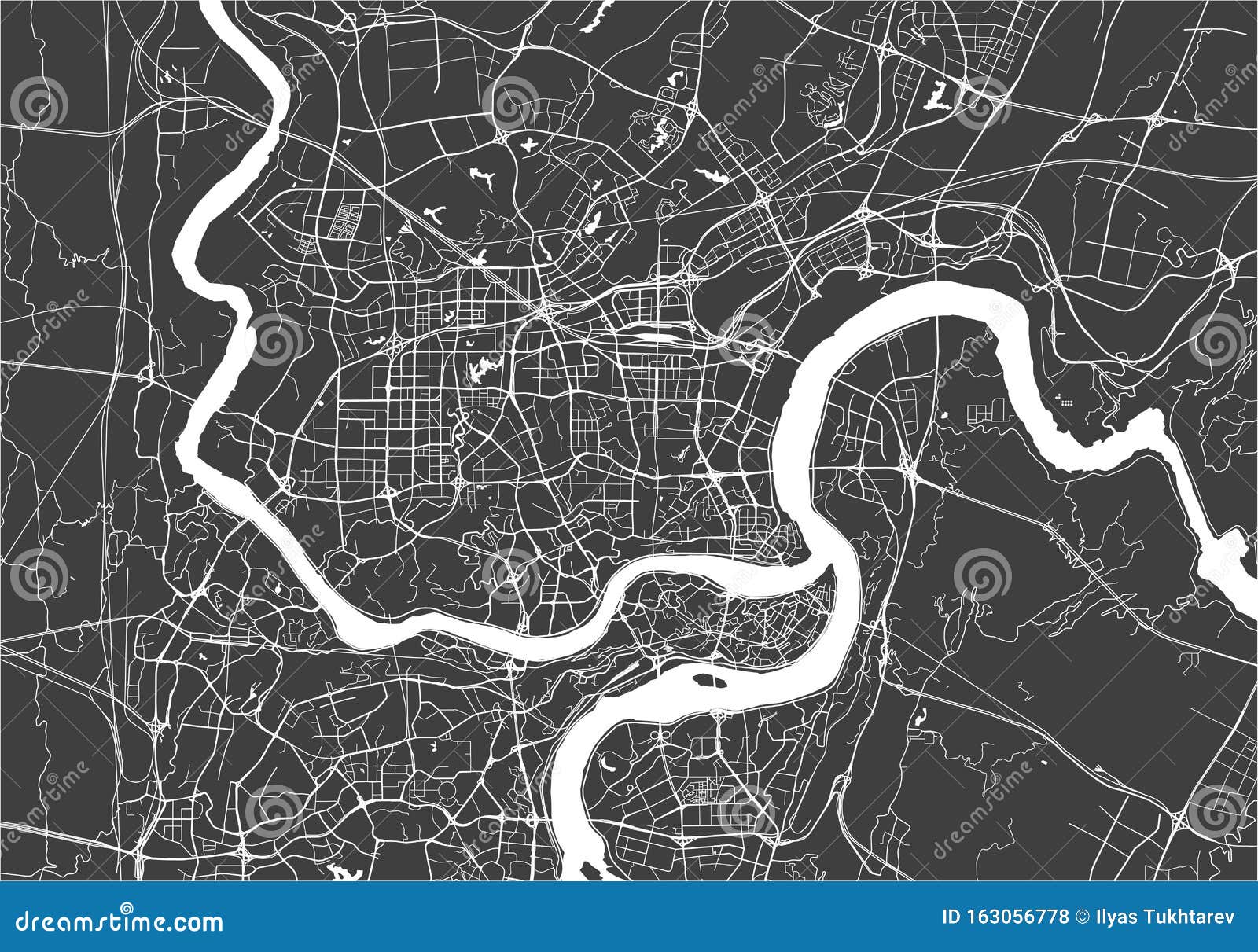 Map of the City of Chongqing, China Stock Illustration - Illustration ...