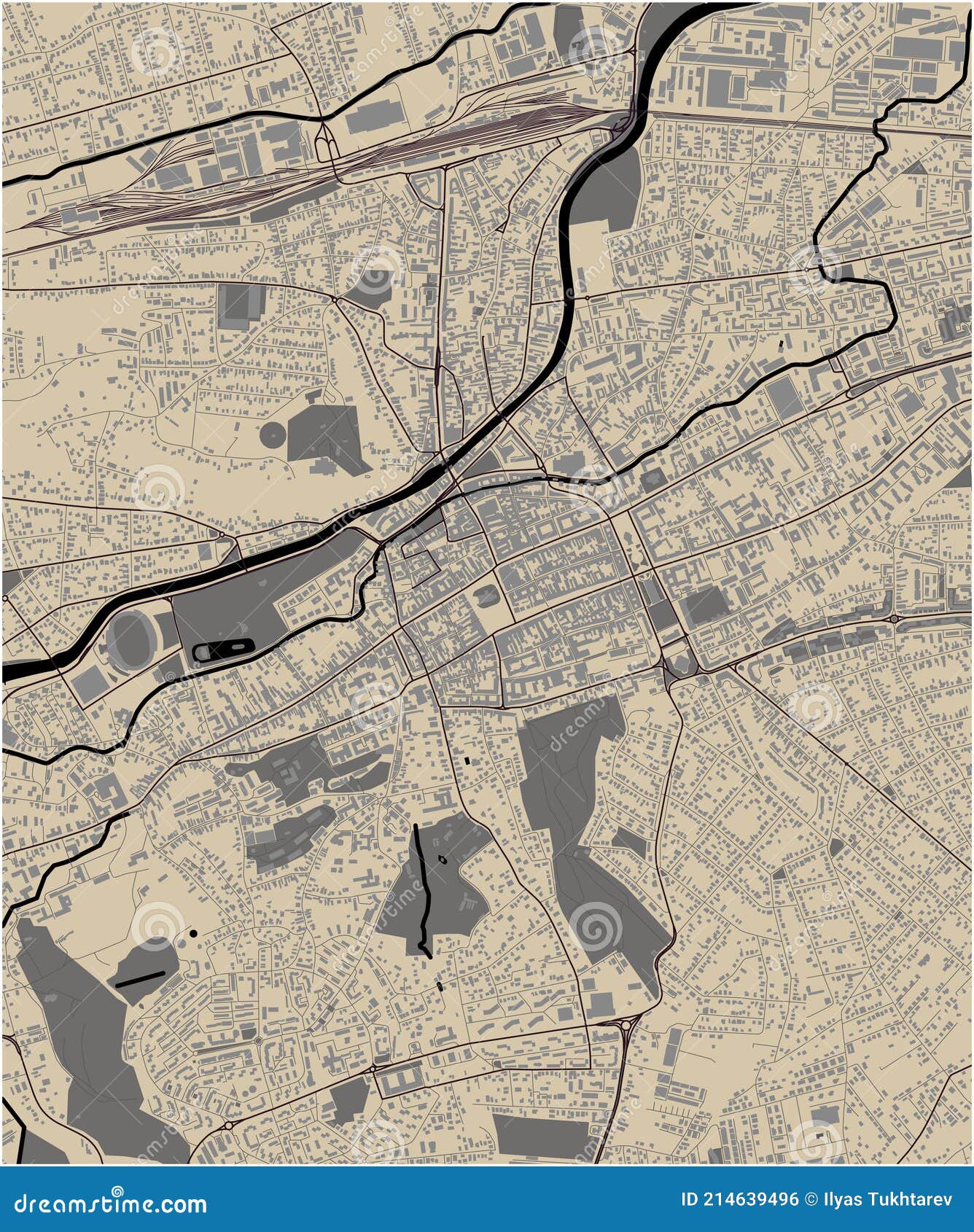 Map of the City of Cluj-Napoca, Romania Stock Vector - Illustration of ...