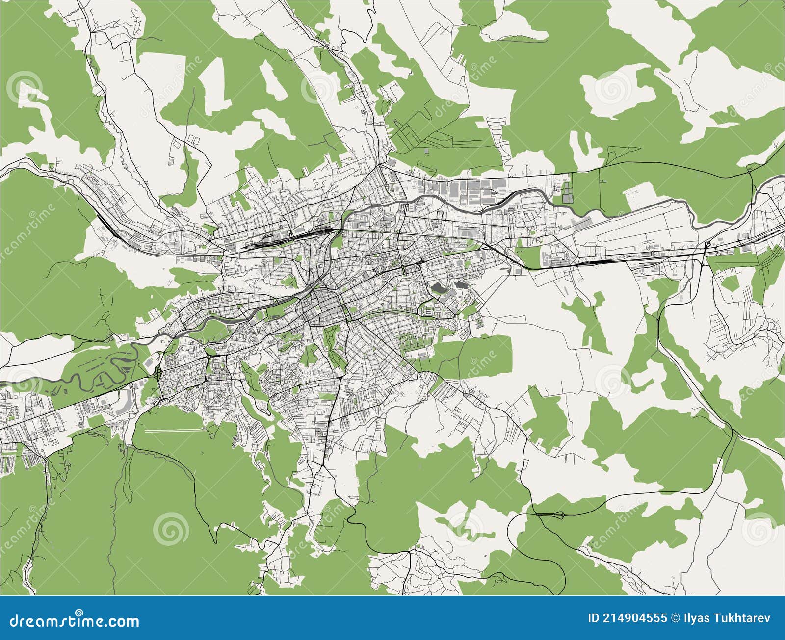 Map of the City of Cluj-Napoca, Romania Stock Vector - Illustration of ...