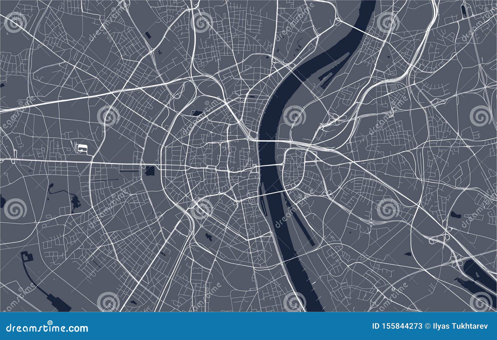 Map of the City of Cologne, Germany Stock Illustration - Illustration ...