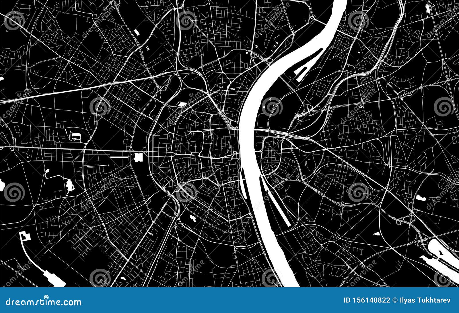 Map of the City of Cologne, Germany Stock Vector - Illustration of ...