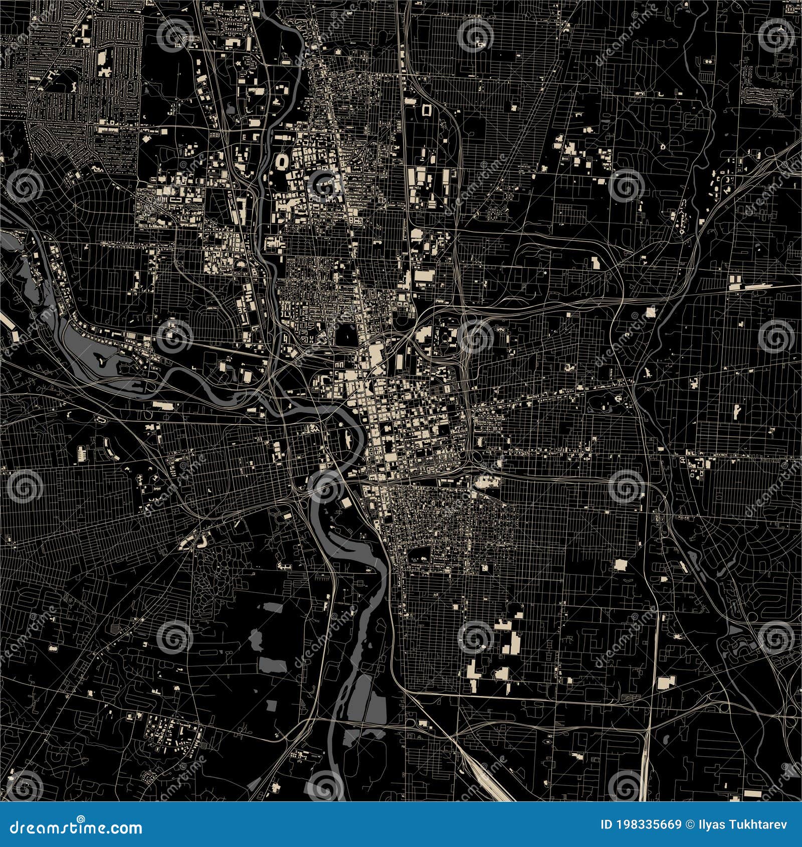 Map of the City of Columbus, Ohio, USA Stock Image - Image of scale ...