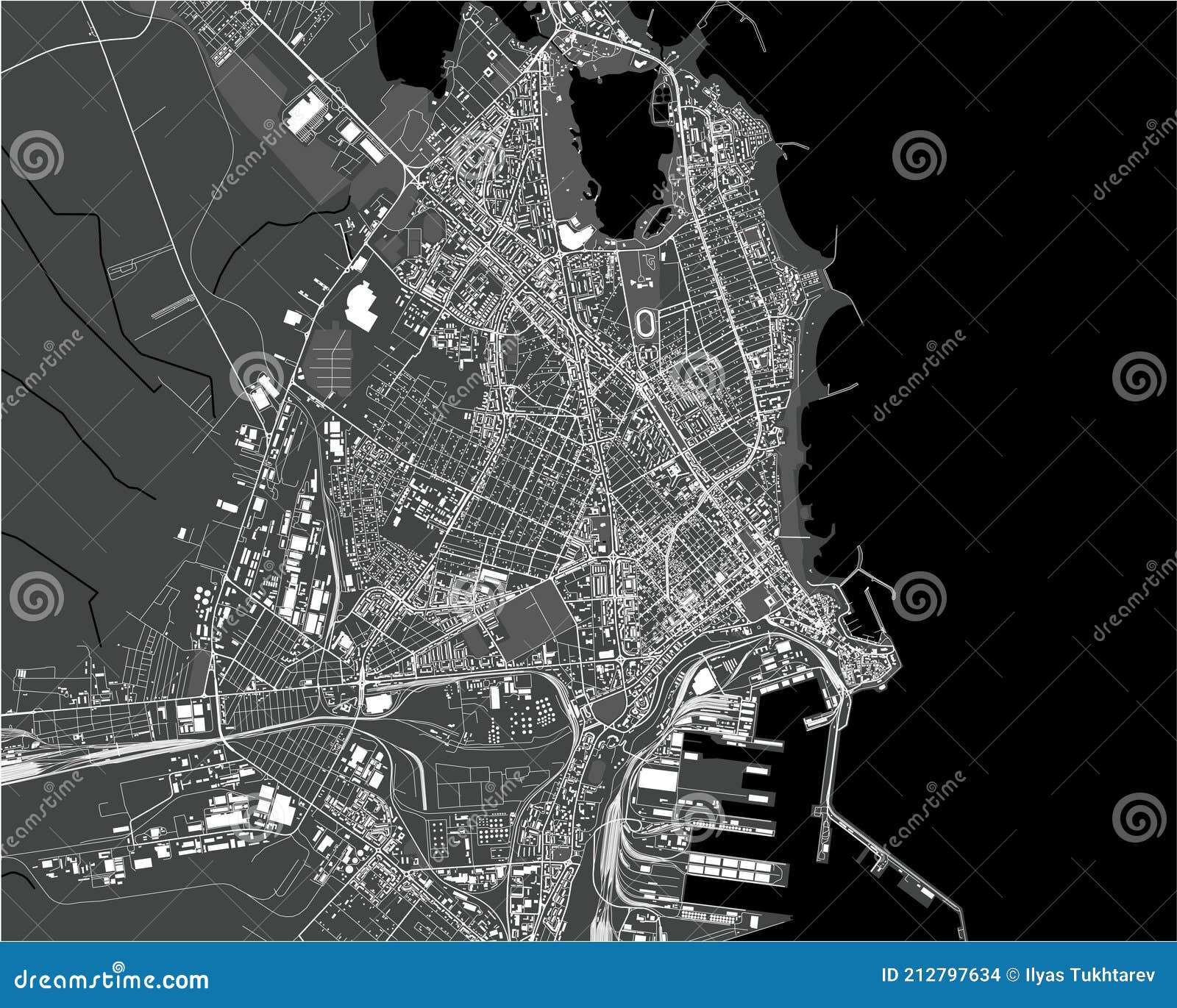 Map of the City of Constanta, Romania Stock Vector - Illustration of ...