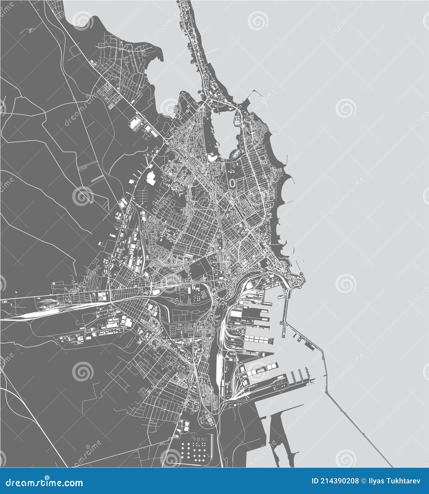Map of the City of Constanta, Romania Stock Vector - Illustration of ...