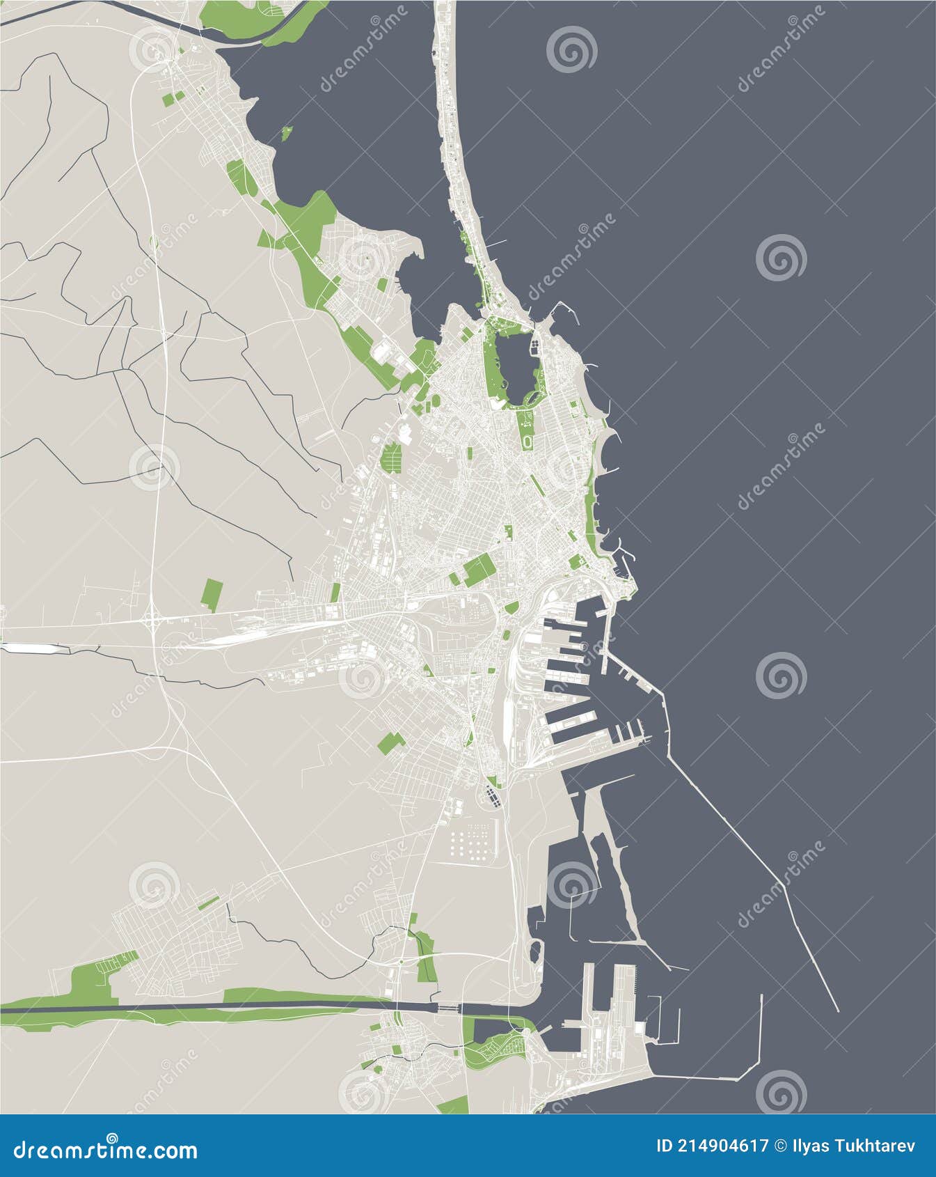 Map of the City of Constanta, Romania Stock Vector - Illustration of ...