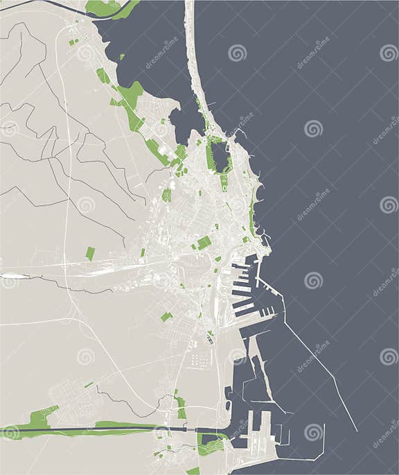 Map of the City of Constanta, Romania Stock Vector - Illustration of ...