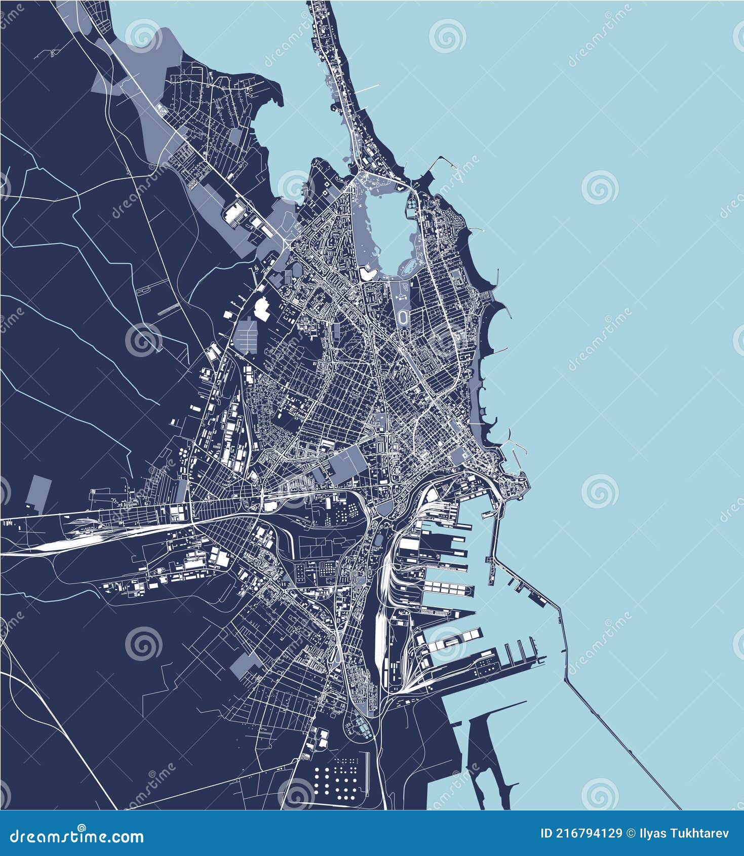 Map of the City of Constanta, Romania Stock Vector - Illustration of ...