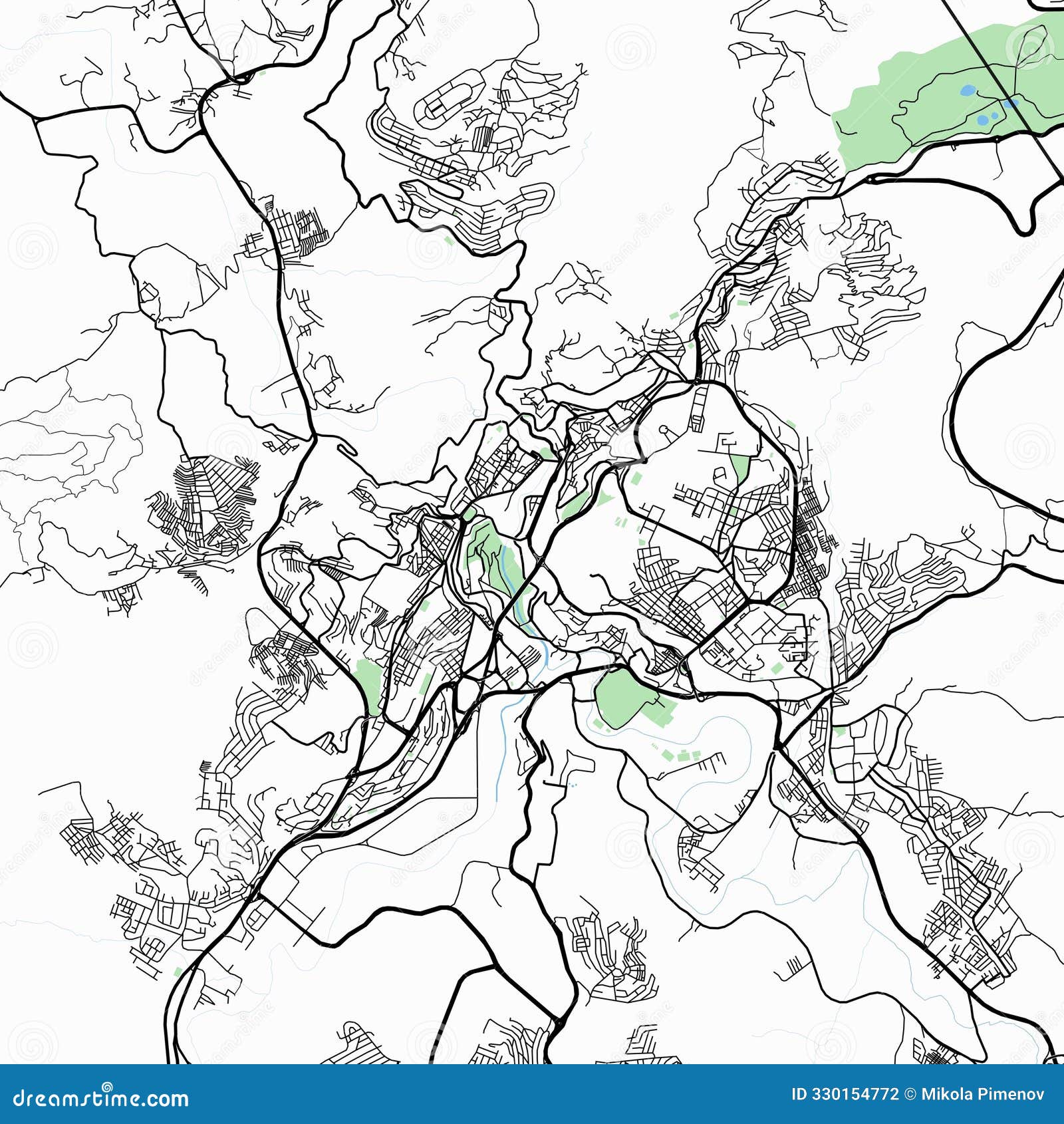 A Map of the City of Constantine. Stock Illustration - Illustration of ...
