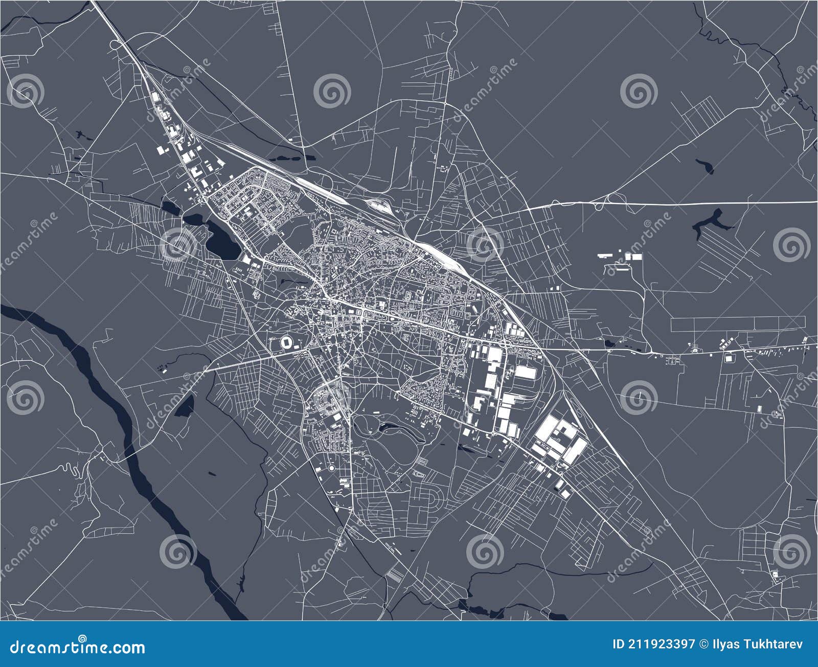 Map of the City of Craiova, Romania Stock Vector - Illustration of ...