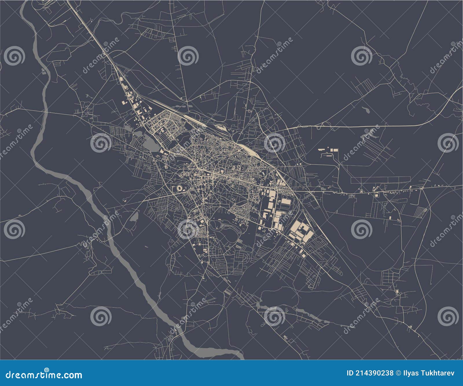 Map of the City of Craiova, Romania Stock Vector - Illustration of ...