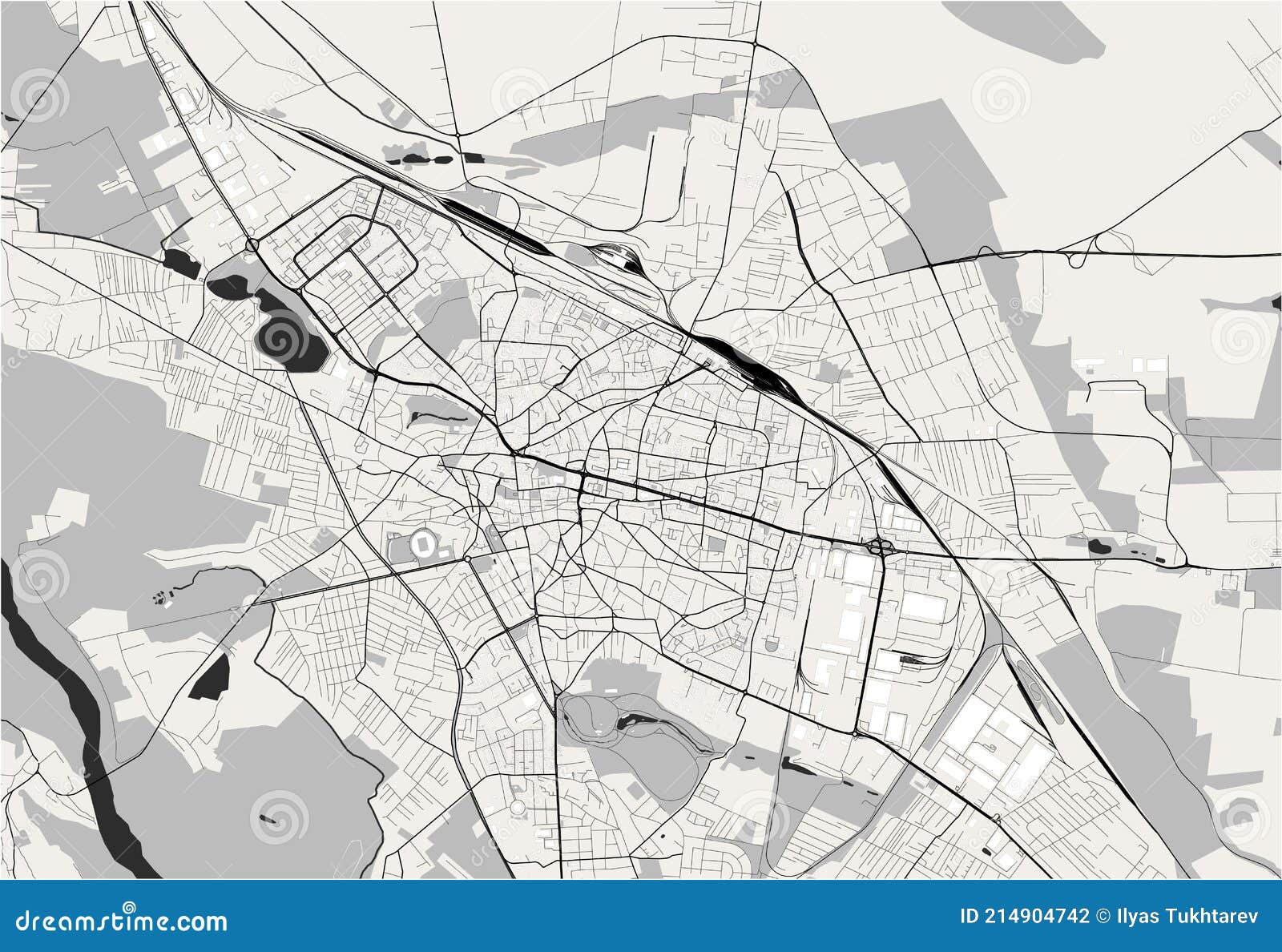 Map of the City of Craiova, Romania Stock Vector - Illustration of ...
