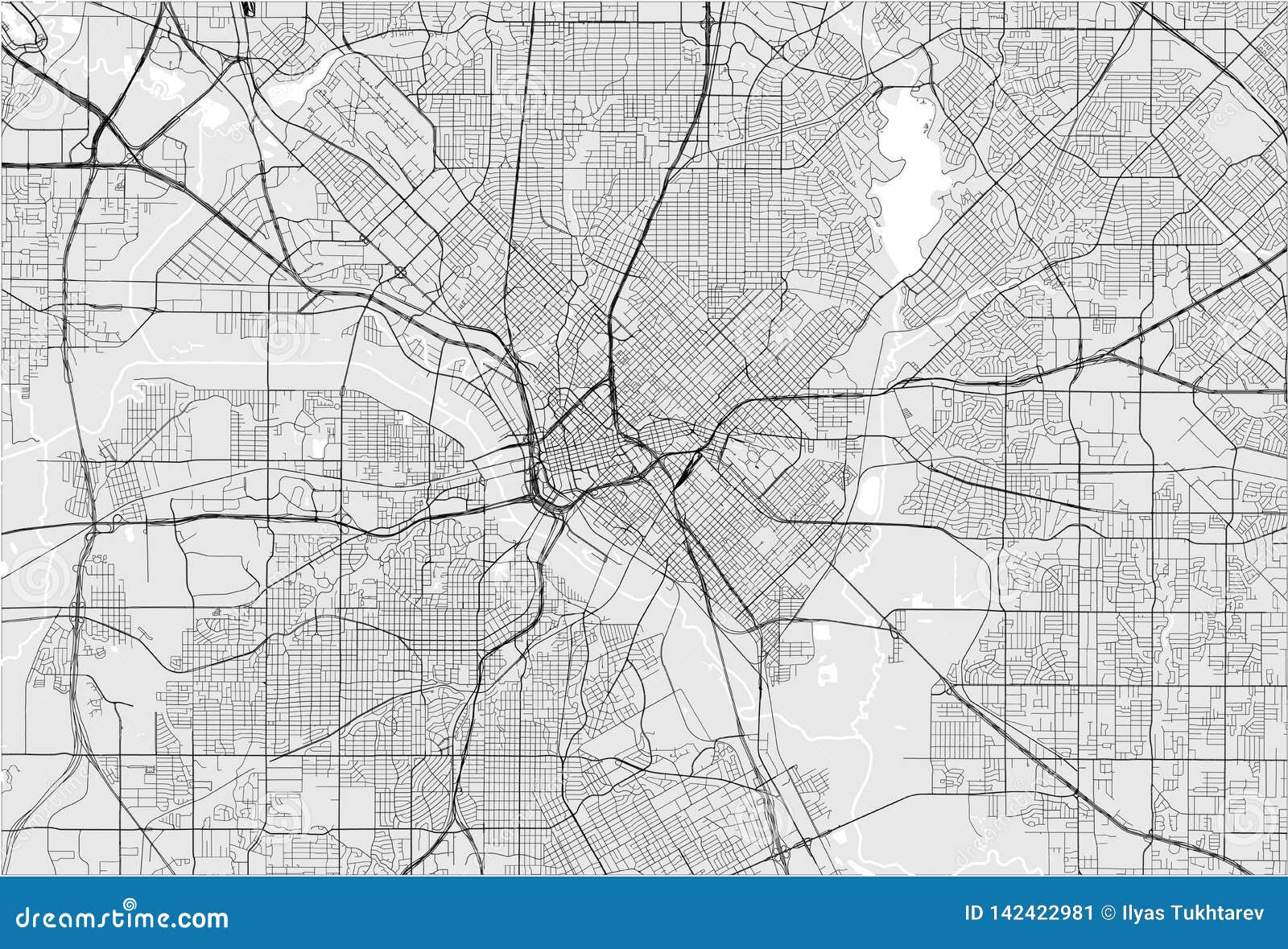 Map of the City of Dallas, Texas, USA Stock Vector - Illustration of ...