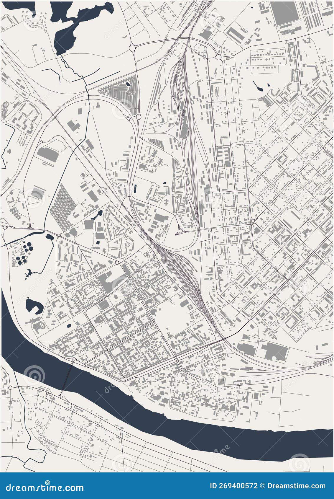 Map of the City of Daugavpils, Latvia Stock Vector - Illustration of ...