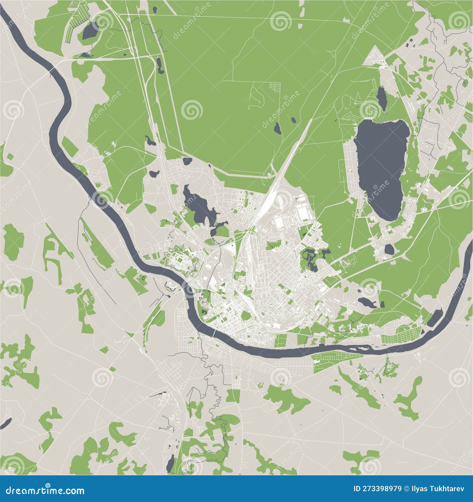 Map of the City of Daugavpils, Latvia Stock Vector - Illustration of ...