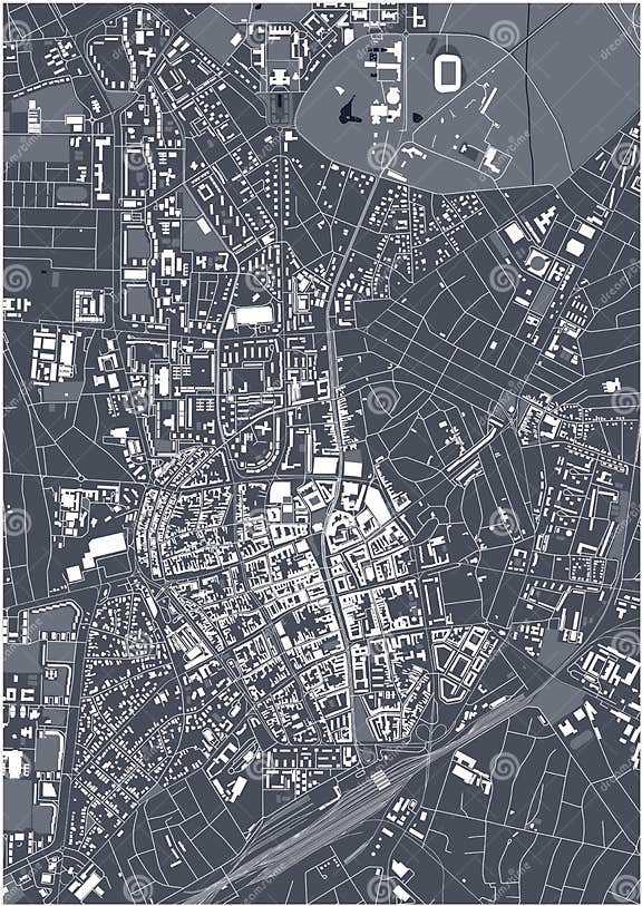 Map of the City of Debrecen, Hungary Stock Illustration - Illustration ...