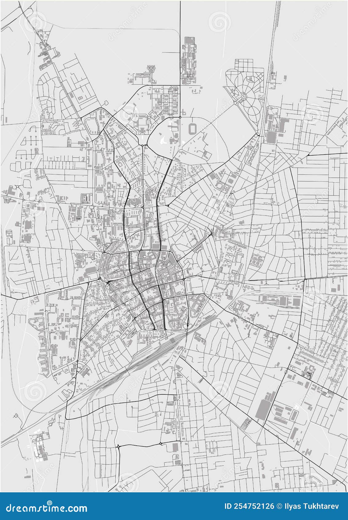 Map of the City of Debrecen, Hungary Stock Vector - Illustration of ...