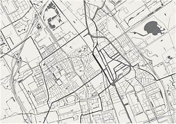 Map of the City of Delft, Netherlands Stock Vector - Illustration of ...