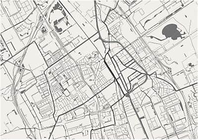 Map of the City of Delft, Netherlands Stock Vector - Illustration of ...