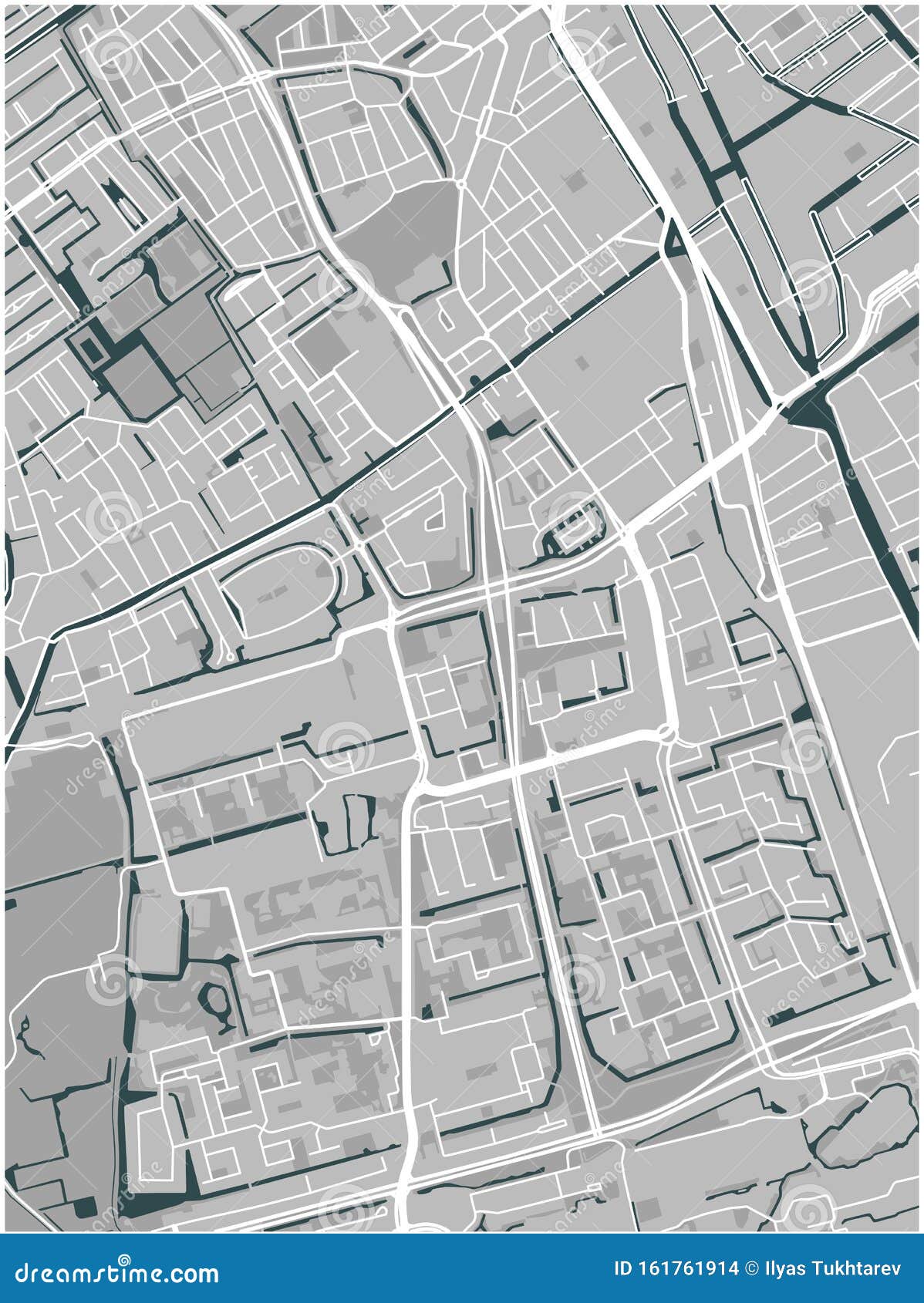 Map of the City of Delft, Netherlands Stock Illustration - Illustration ...