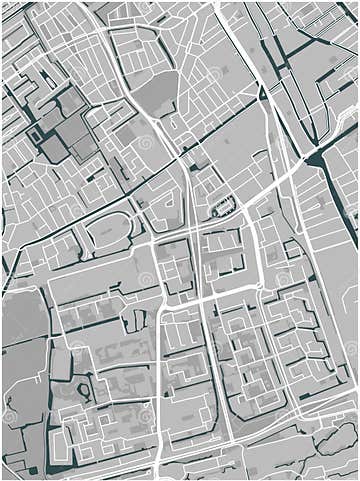Map of the City of Delft, Netherlands Stock Illustration - Illustration ...