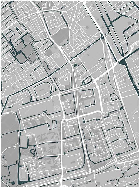 Map of the City of Delft, Netherlands Stock Illustration - Illustration ...