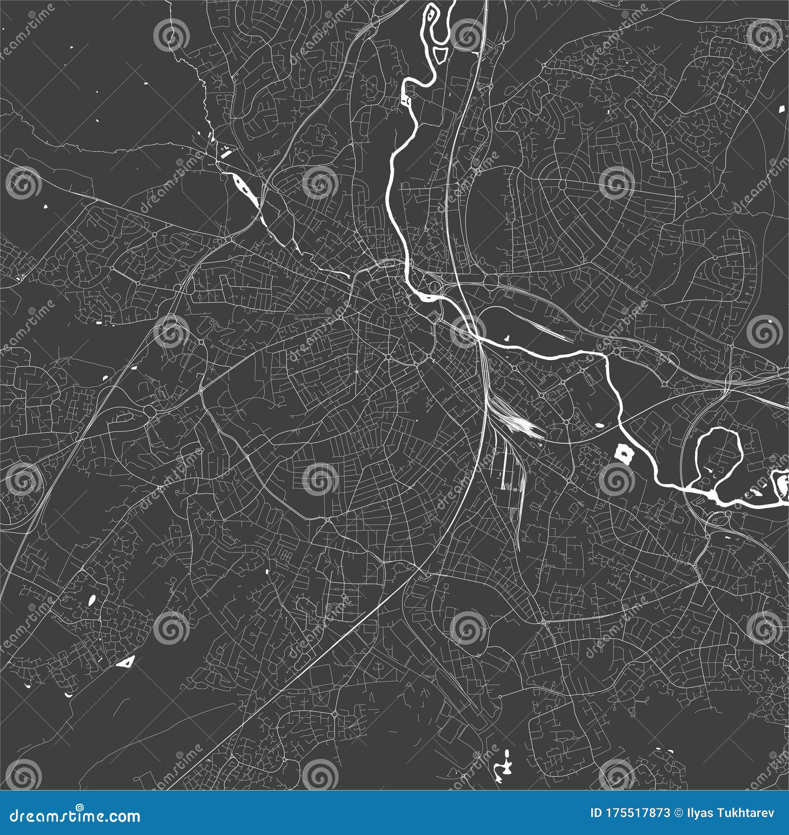 Map of the City of Derby, East Midlands, England, UK Stock Vector ...