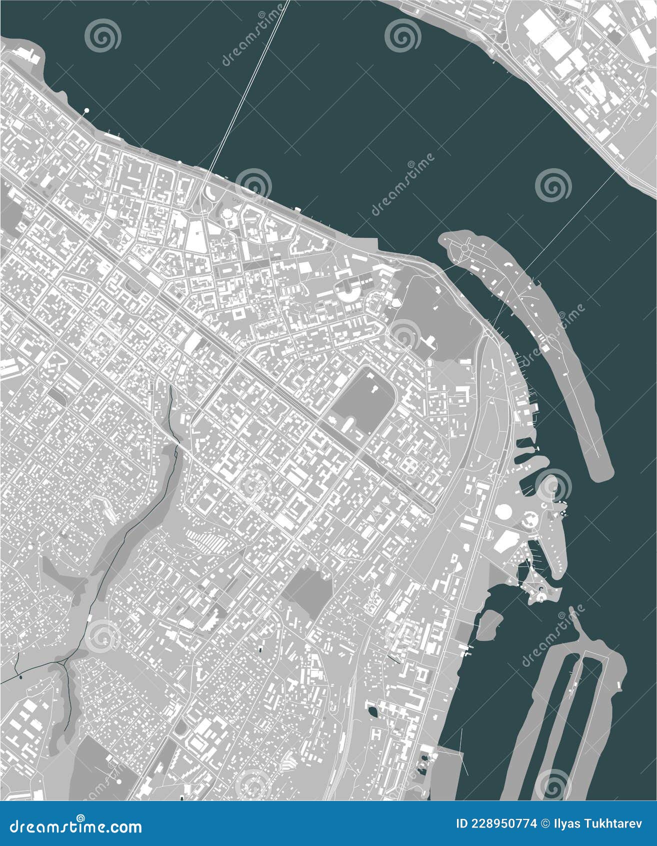 Map of the City of Dnipro, Ukraine Stock Vector - Illustration of park ...