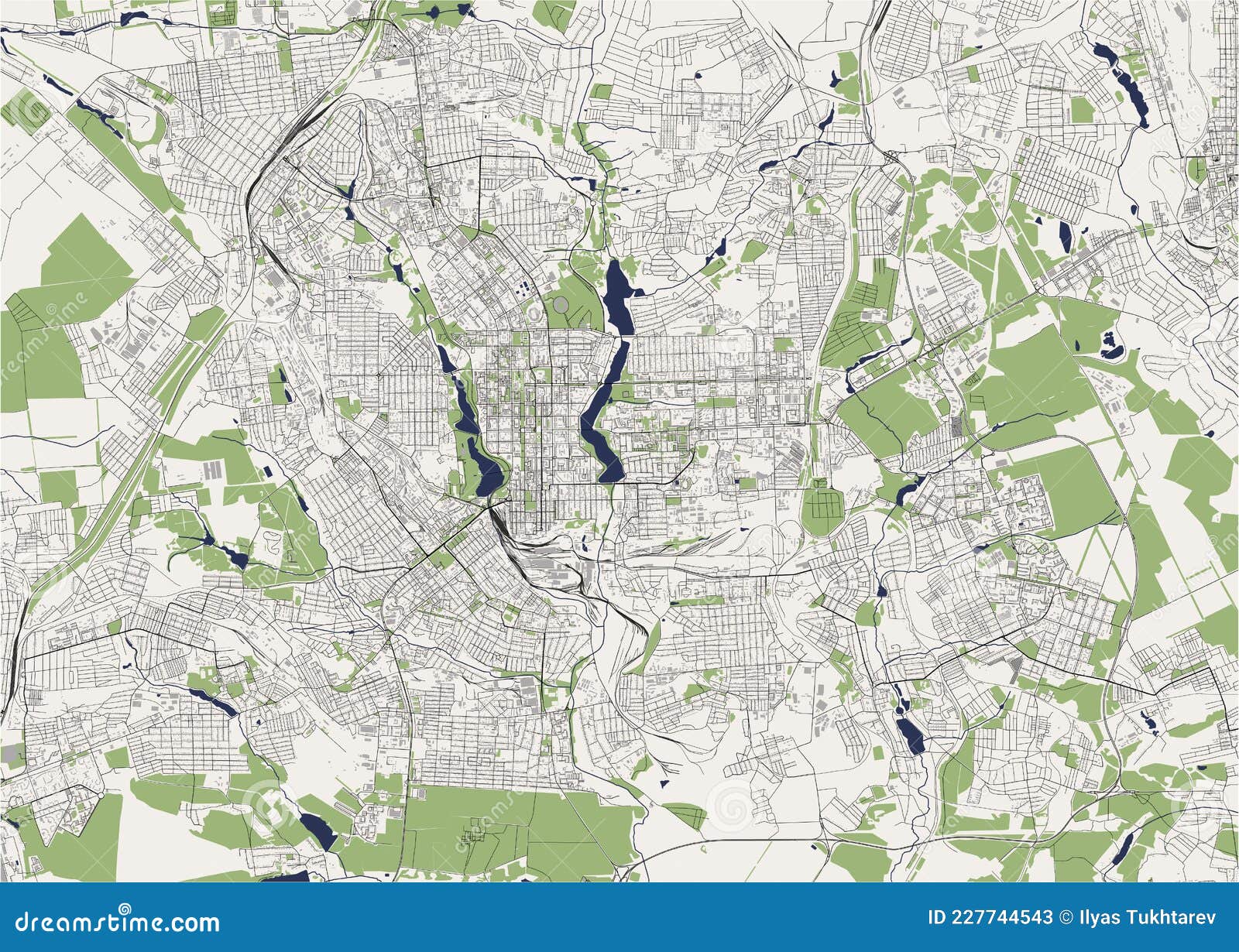Map of the City of Donetsk, Ukraine Stock Vector - Illustration of ...